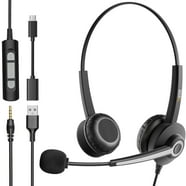 Logitech H390 Wired Headset, PC/Laptop, Noise Cancelling Mic, USB-A, In ...