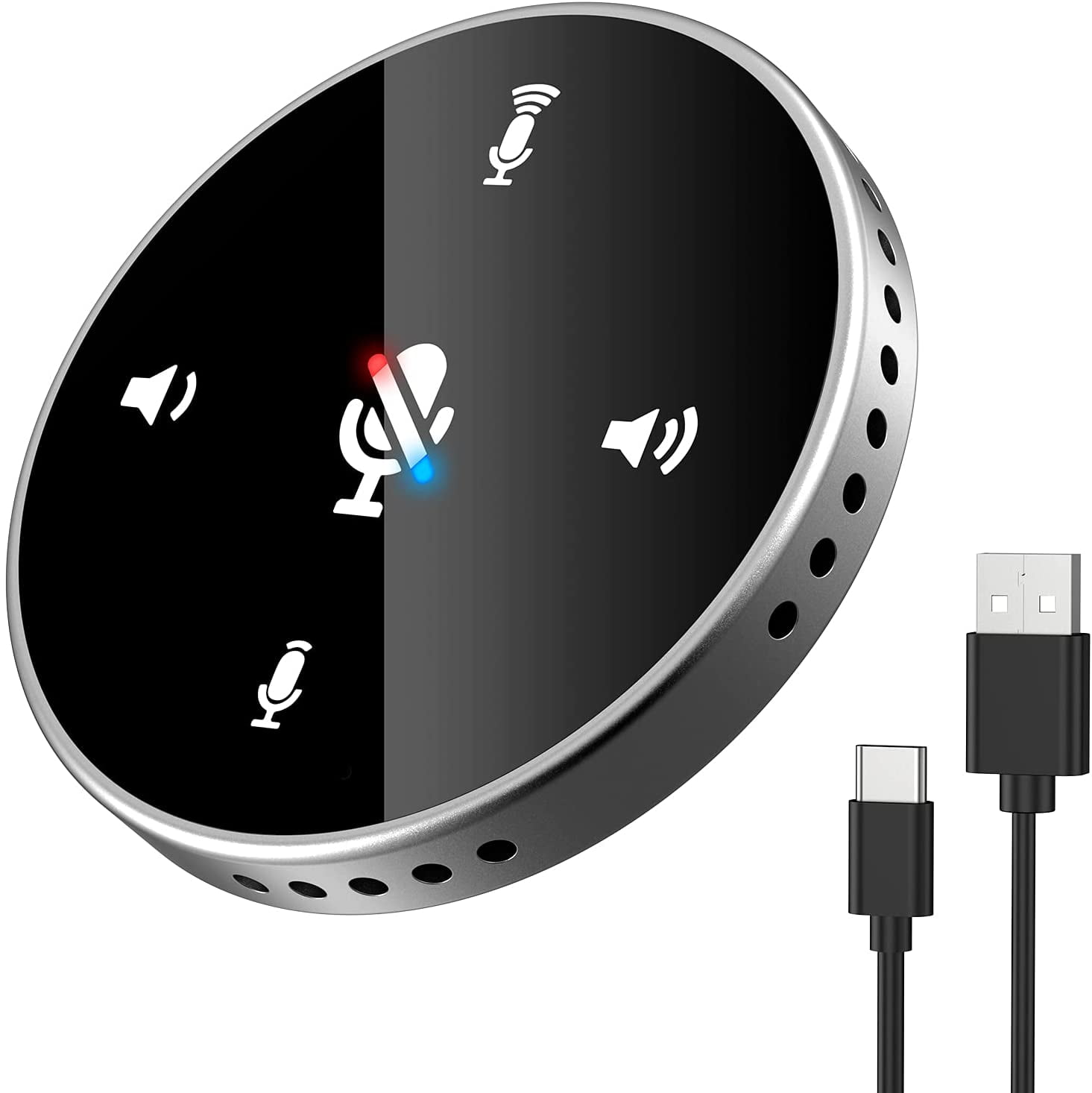 USB Computer Microphone with Speaker, Omnidirectional Microphone with ...