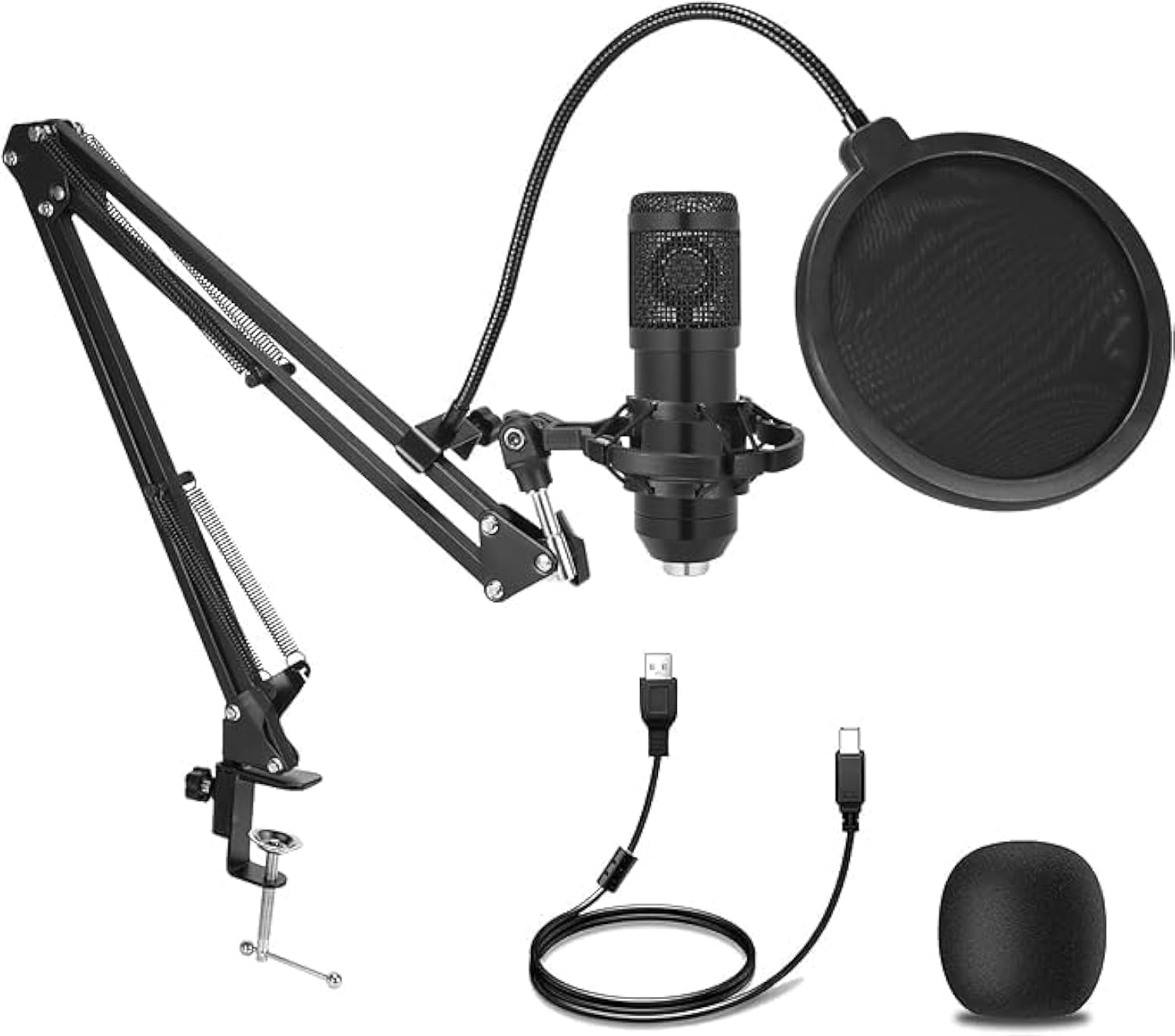 USB Condenser Microphone,192KHZ/24Bit Plug & Play PC Computer Podcast ...