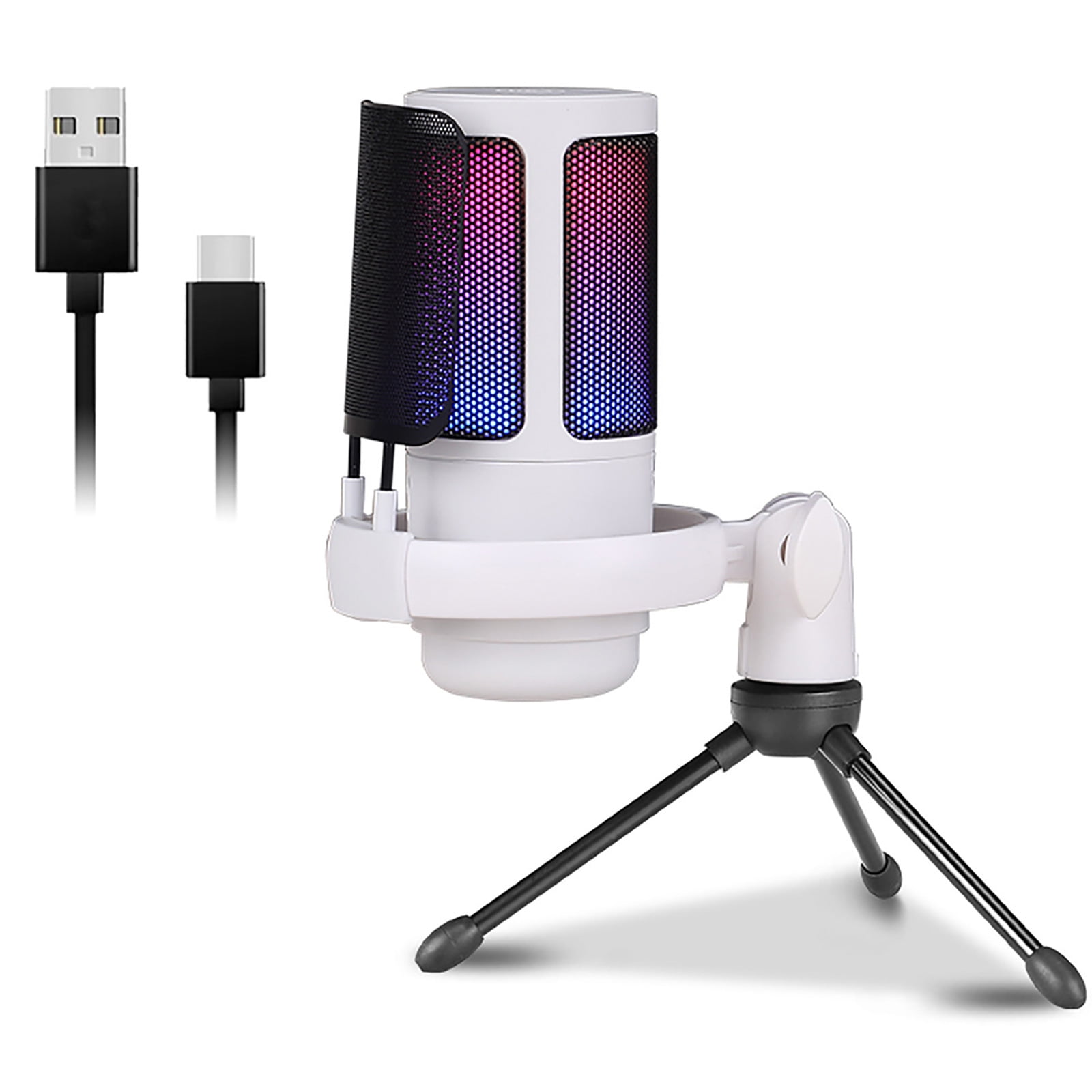 USB Condenser Microphone Gaming Color Lighting Mute Button Slip ...