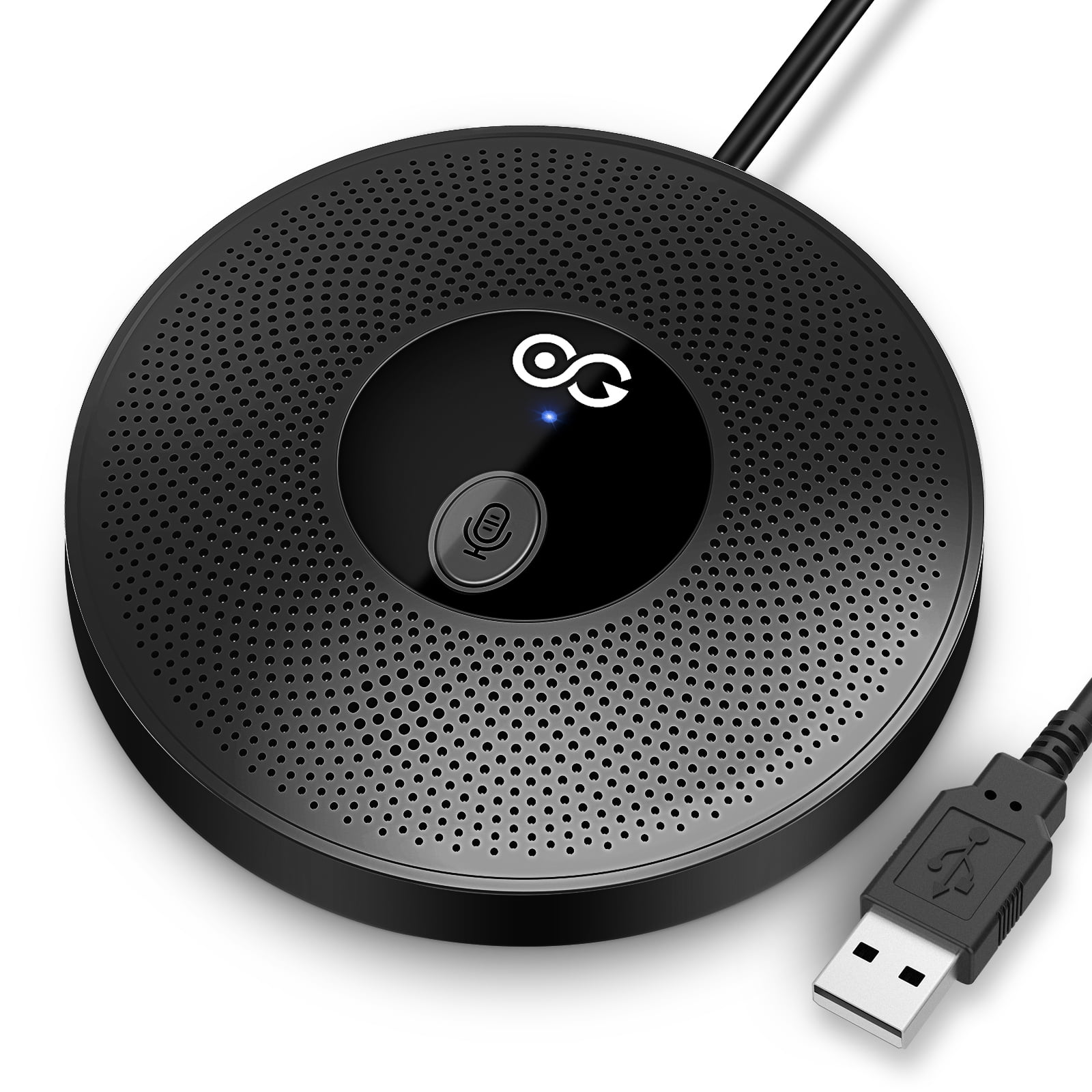 USB Conference Microphone 360 Omnidirectional PC Microphones with Mute ...