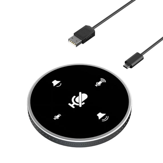 USB Conference Microphone with Speaker, Dual Channel Omnidirectional ...