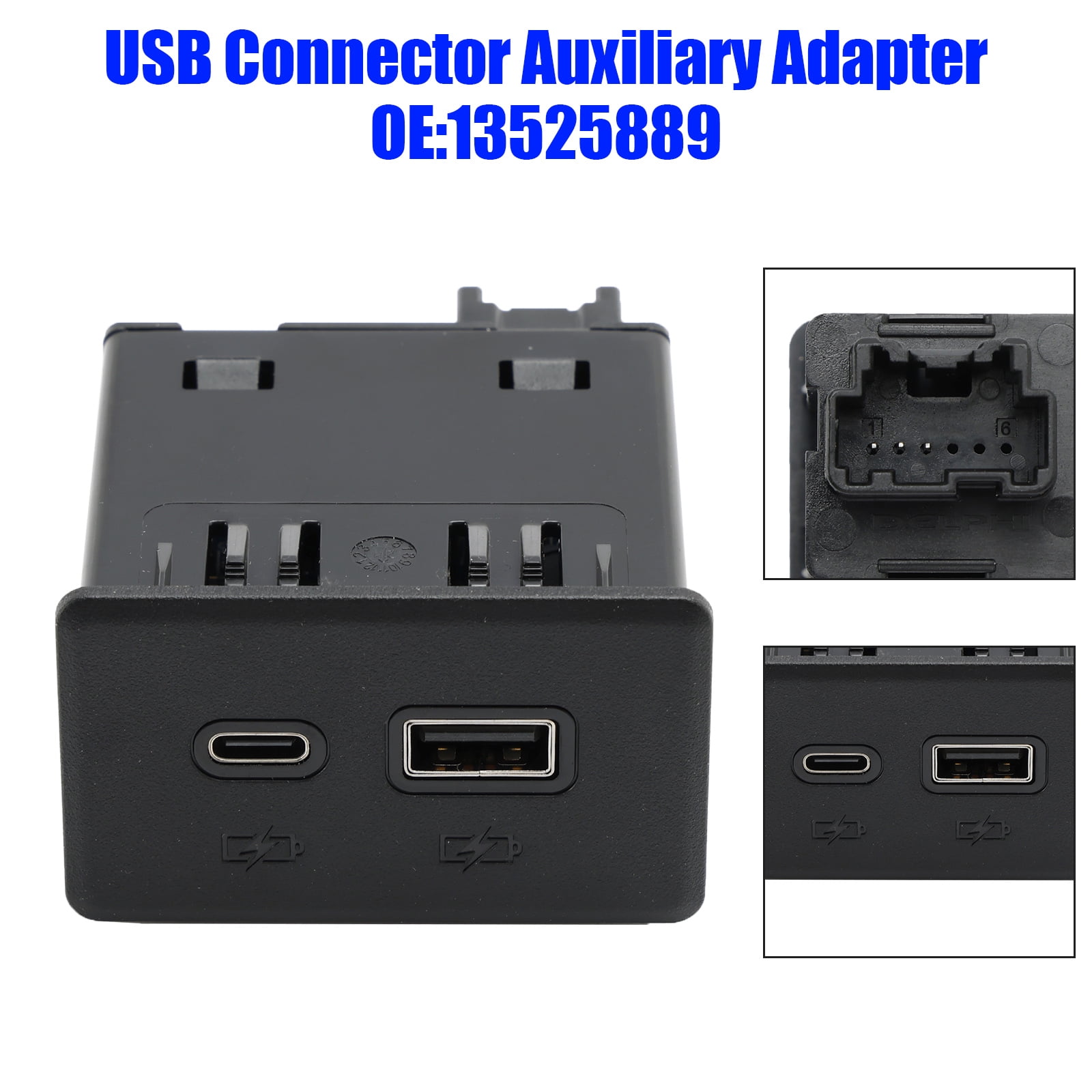 USB Connector Auxiliary Adapter 13525889 for Silverado Sierra 1500 2500 ...