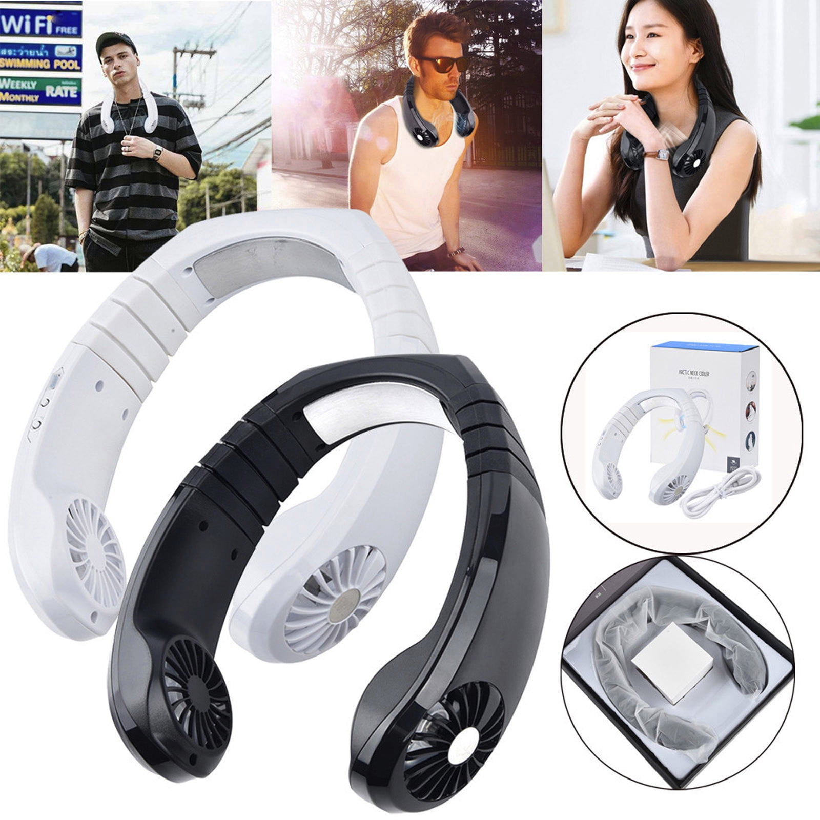 USB Cooler Earphone, Portable Fan, Travel Neck Design, Sport Smart Fan ...