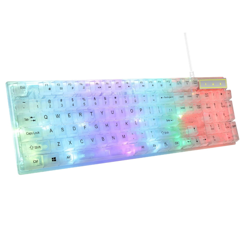 USB Cord 104Key RGBs Backlit Gaming Keyboards Adjustable Lighting ...