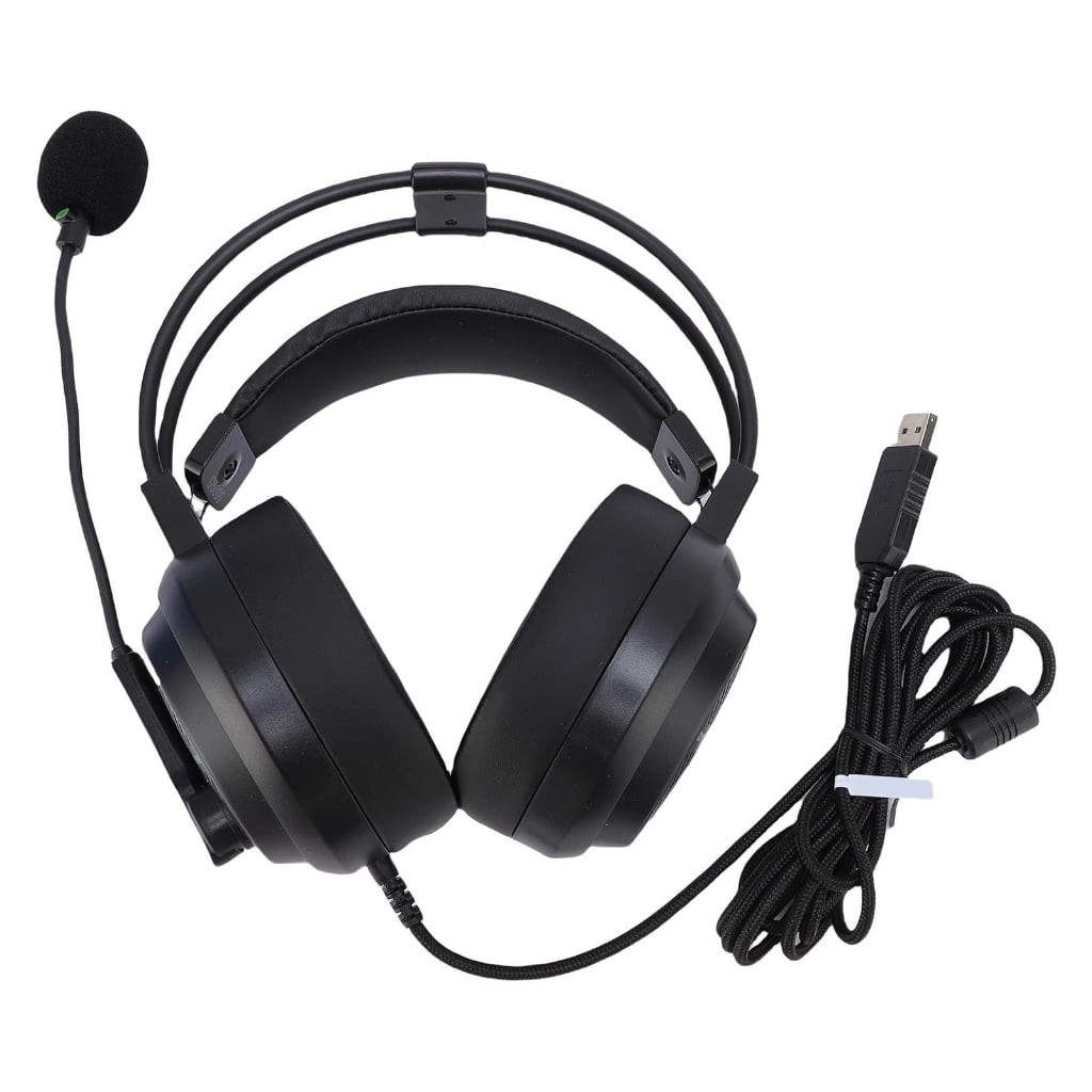 USB Corded Headphones Flexible Metal Microphone Arm Long Cord Immersive ...