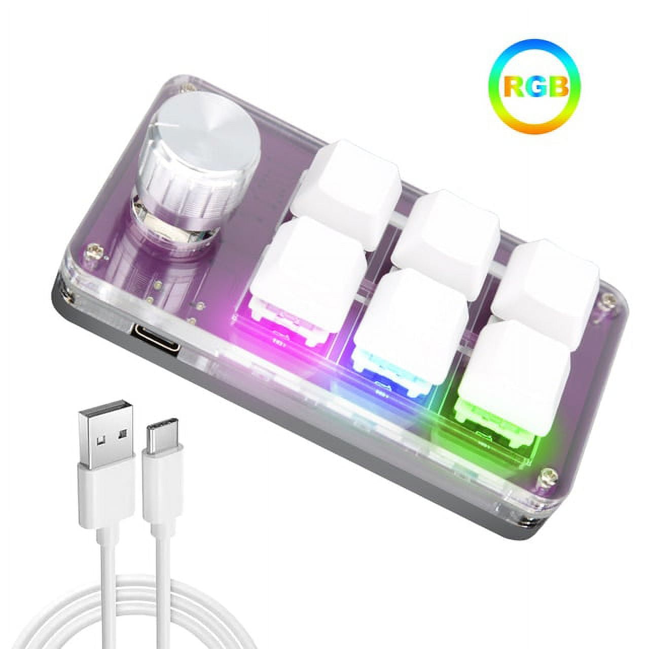 USB Custom Keyboard Macro 3/6 Key 1 Knob Programming RGB Bluetooth Gaming Photoshop Hotswap Mini ...