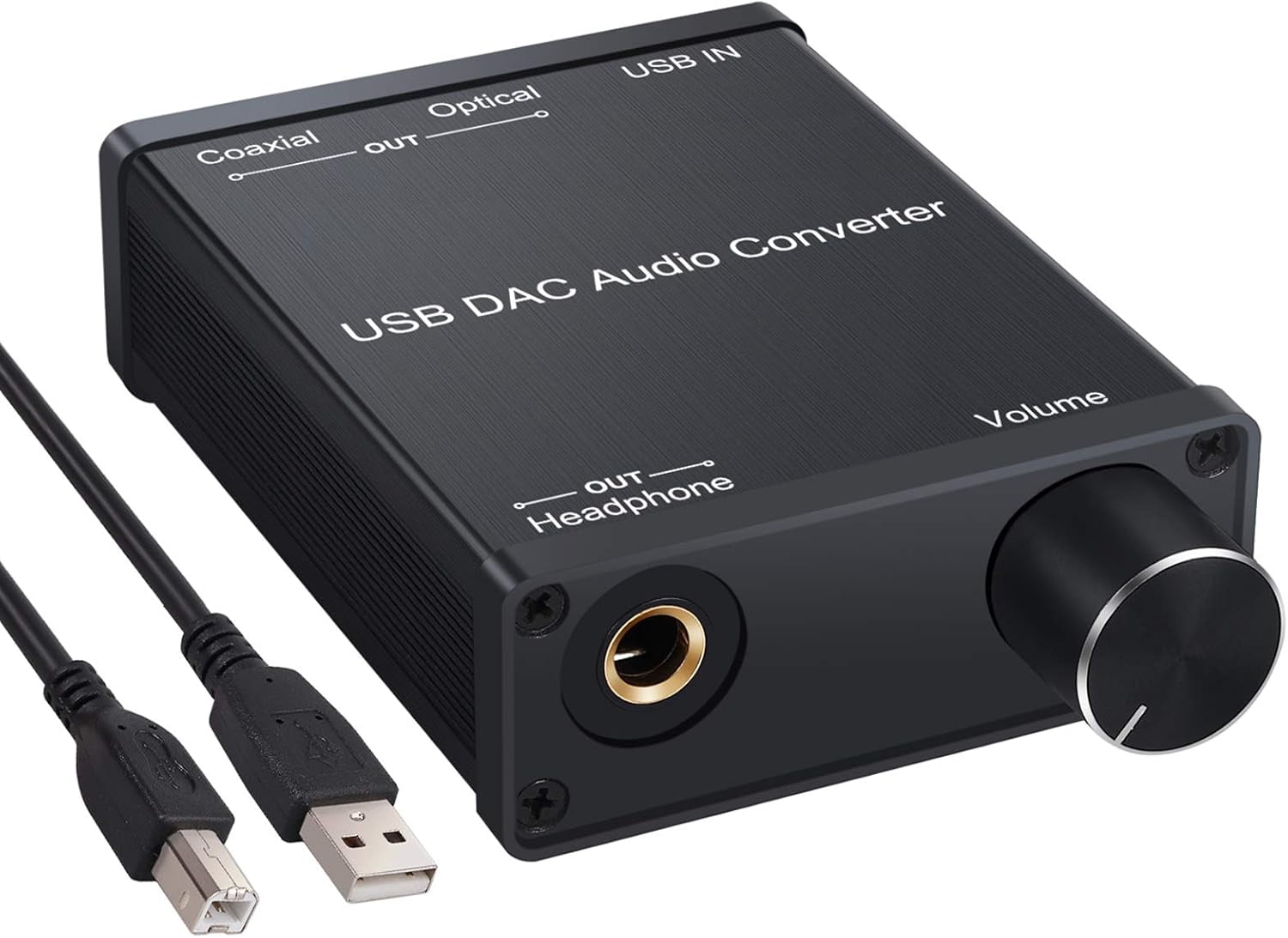 USB DAC Audio Converter with Headphone Amplifier, Coaxial/Optical/6 ...