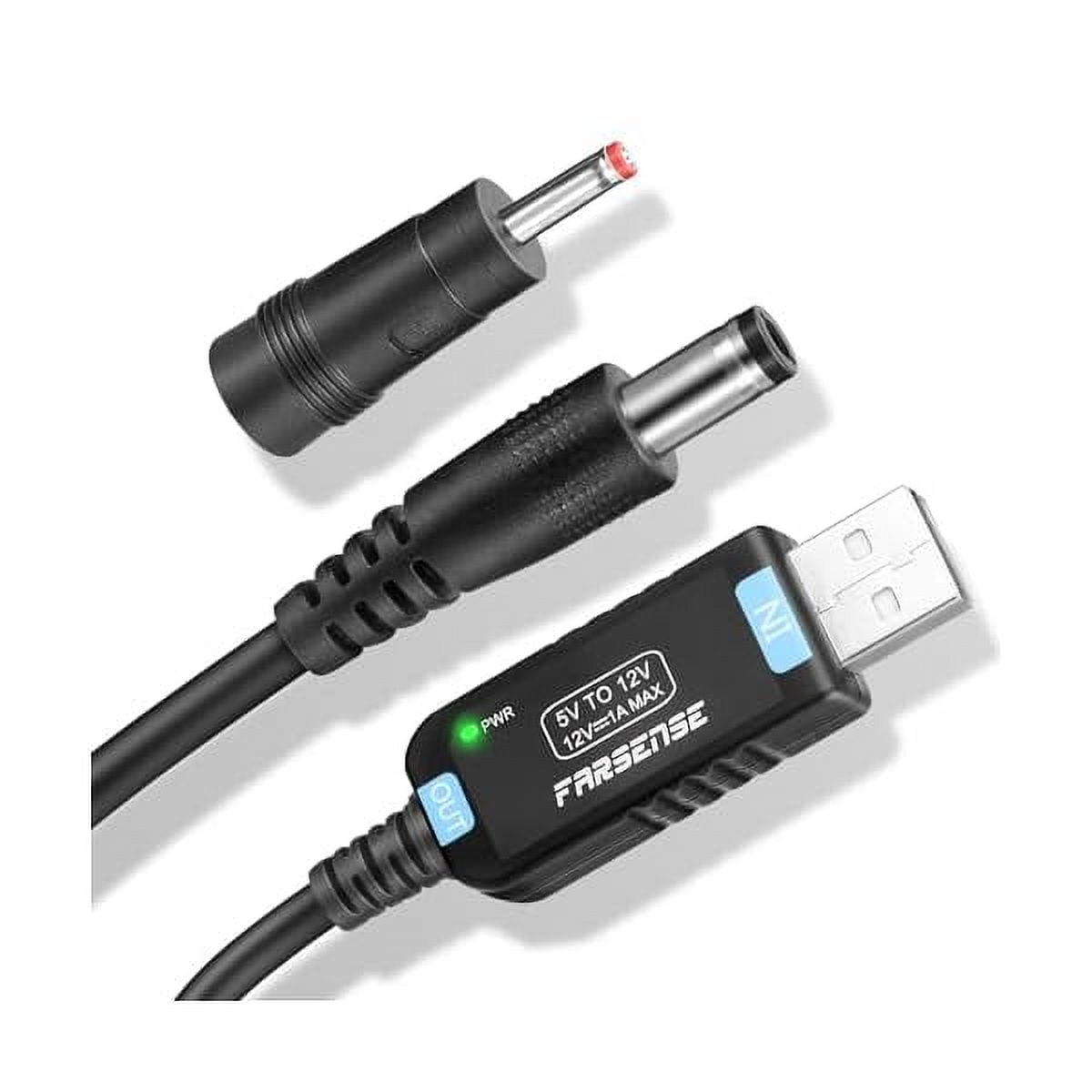 USB DC 5V to 12V Step Up Power Cable(3ft), USB to DC 12V Adapter with ...