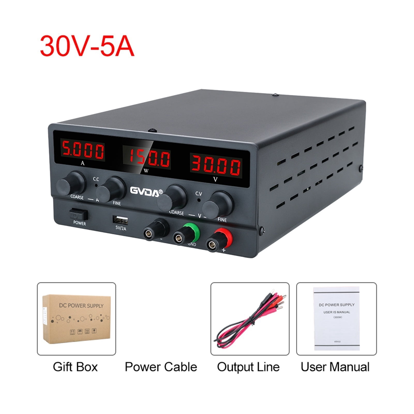 USB DC Lab Regulated Laboratory Power Supply 60V 5A Adjustable Voltage ...