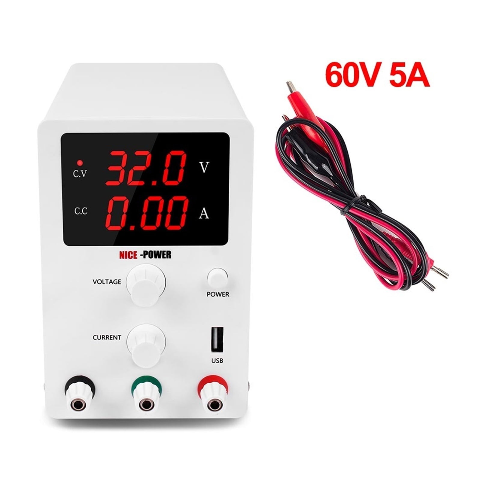 USB DC Laboratory 60V 5A Regulated Lab Power Supply Adjustable 30V 10A ...