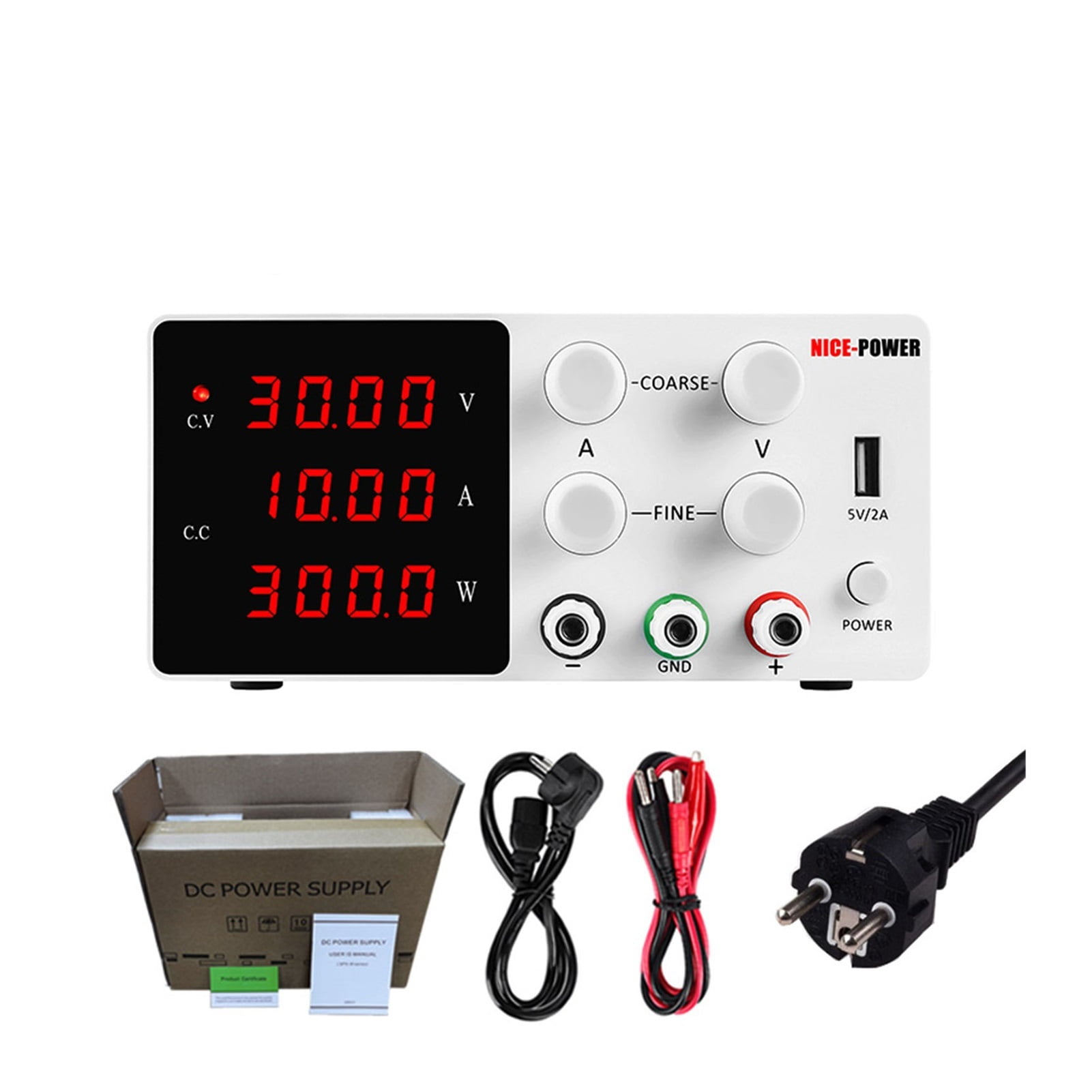 USB DC Regulated Laboratory Power Supply Adjustable 30V 10A Voltage ...