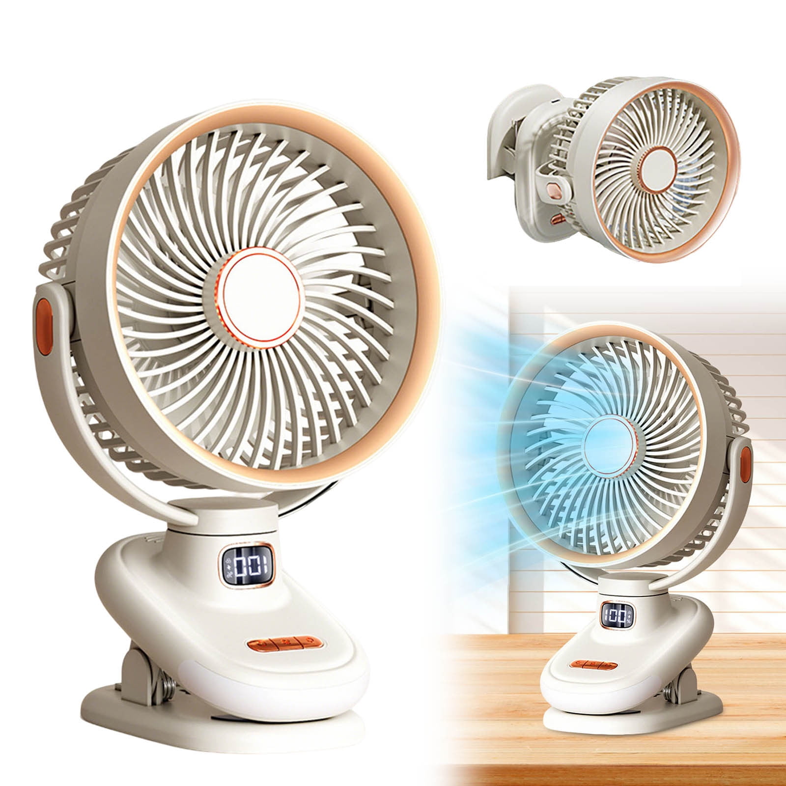 "USB Desk Clip Fan With Oscillation Portable Mini Personal Fan For Home ...