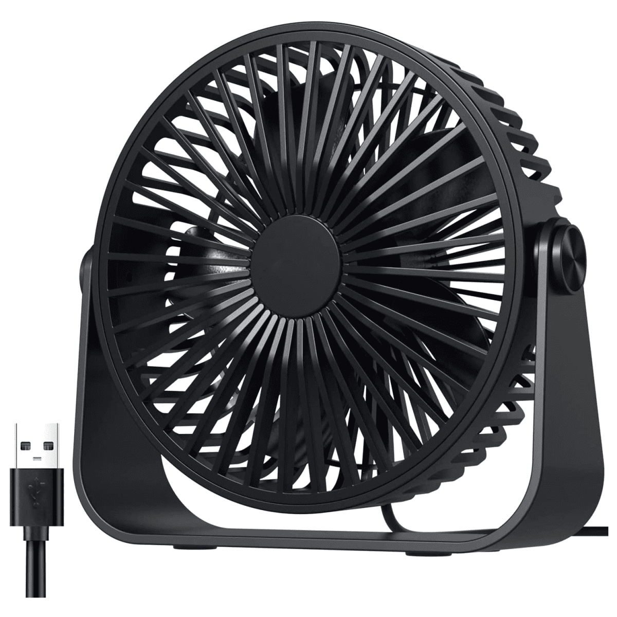 USB Desk Fan, 3 Speed Table Fan, 360° Adjustable Quiet Fan, Portable ...