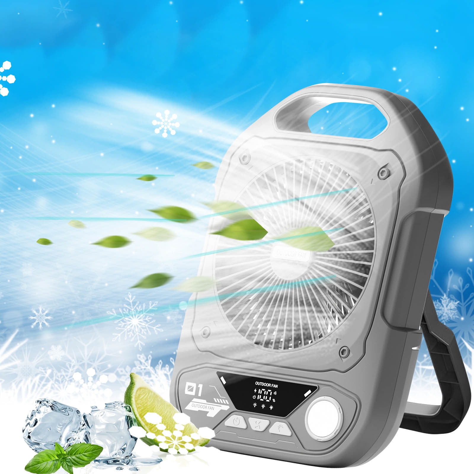 USB Desk Fan Rechargeable Battery Operated Fan Multifunctional Camping ...