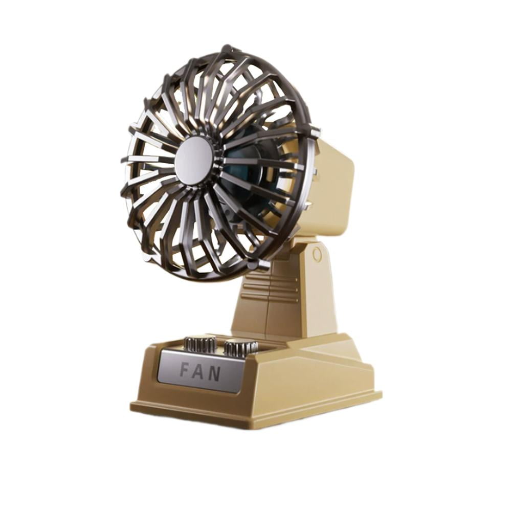 USB Desk Fan, Retro Small Desktop Personal Fan Portable Quiet 3 Speeds ...