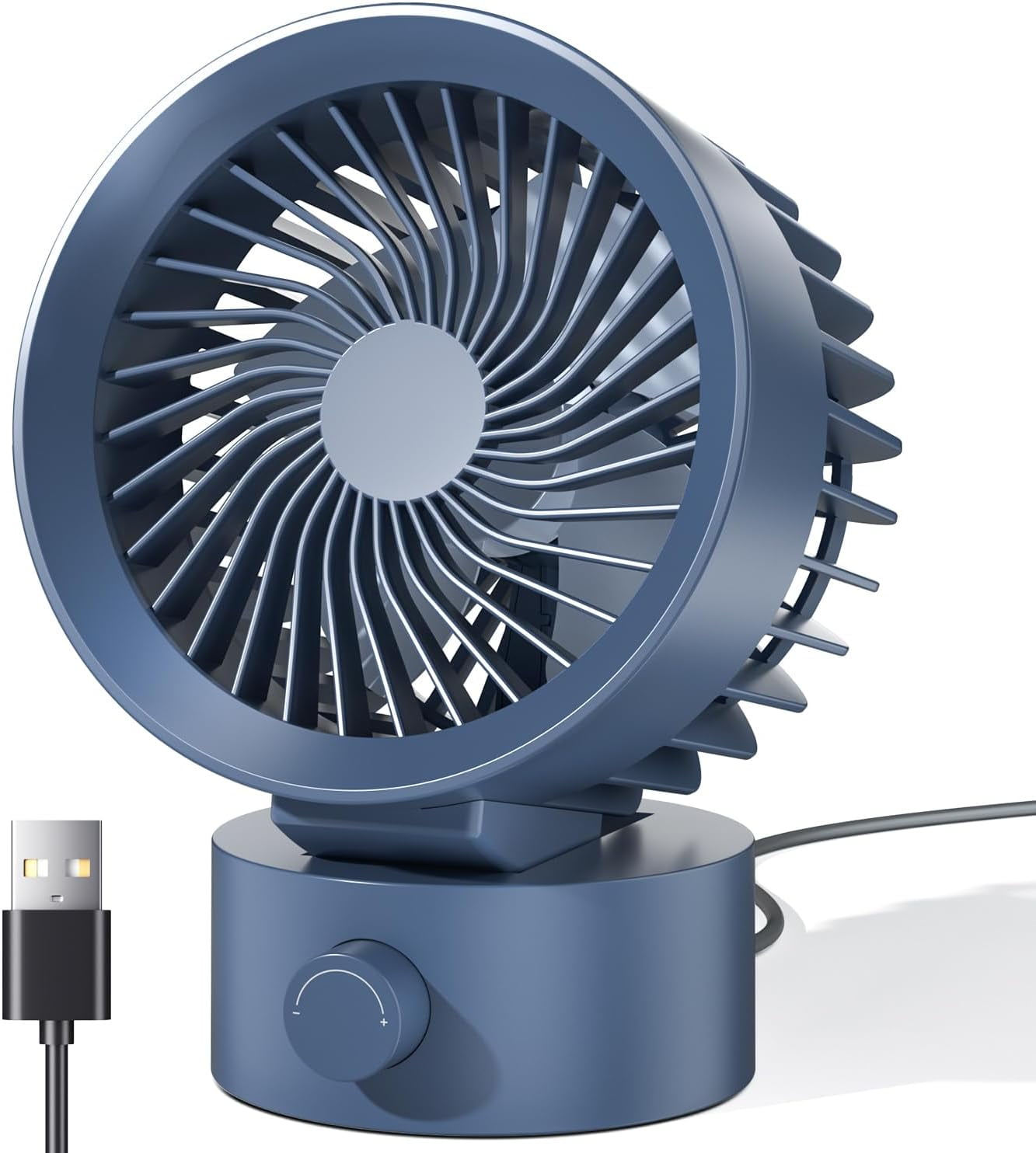 USB Desk Fan Small Quiet, Stepless Speed Flexible Adjust Mini Fans for ...