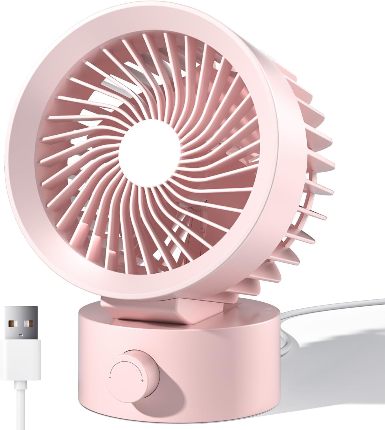 USB Desk Fan Small Quiet, Stepless Speed Flexible Adjust Mini Fans for ...