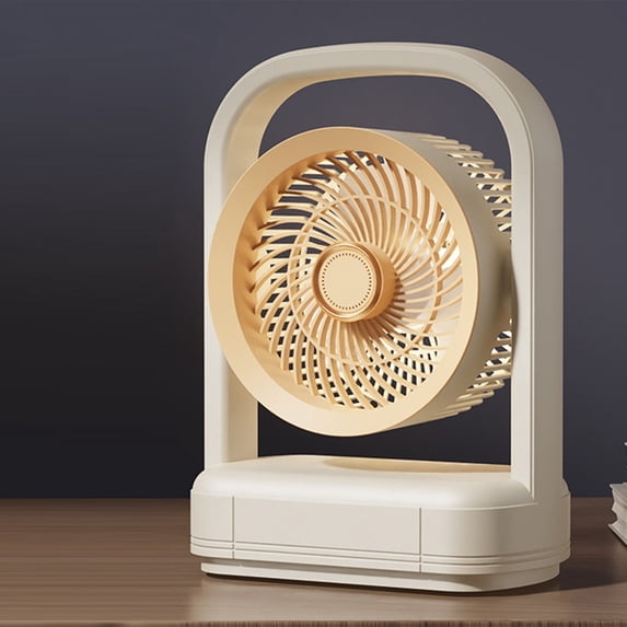 USB Desk Fan with LED Light Rechargeable Portable Quiet Small Table Fan ...
