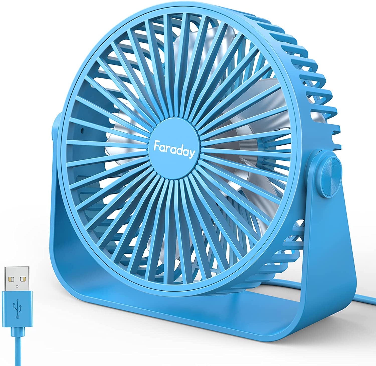 USB Desk Fans 5 Inches Portable Table Fans 360° Head Rotation Small ...