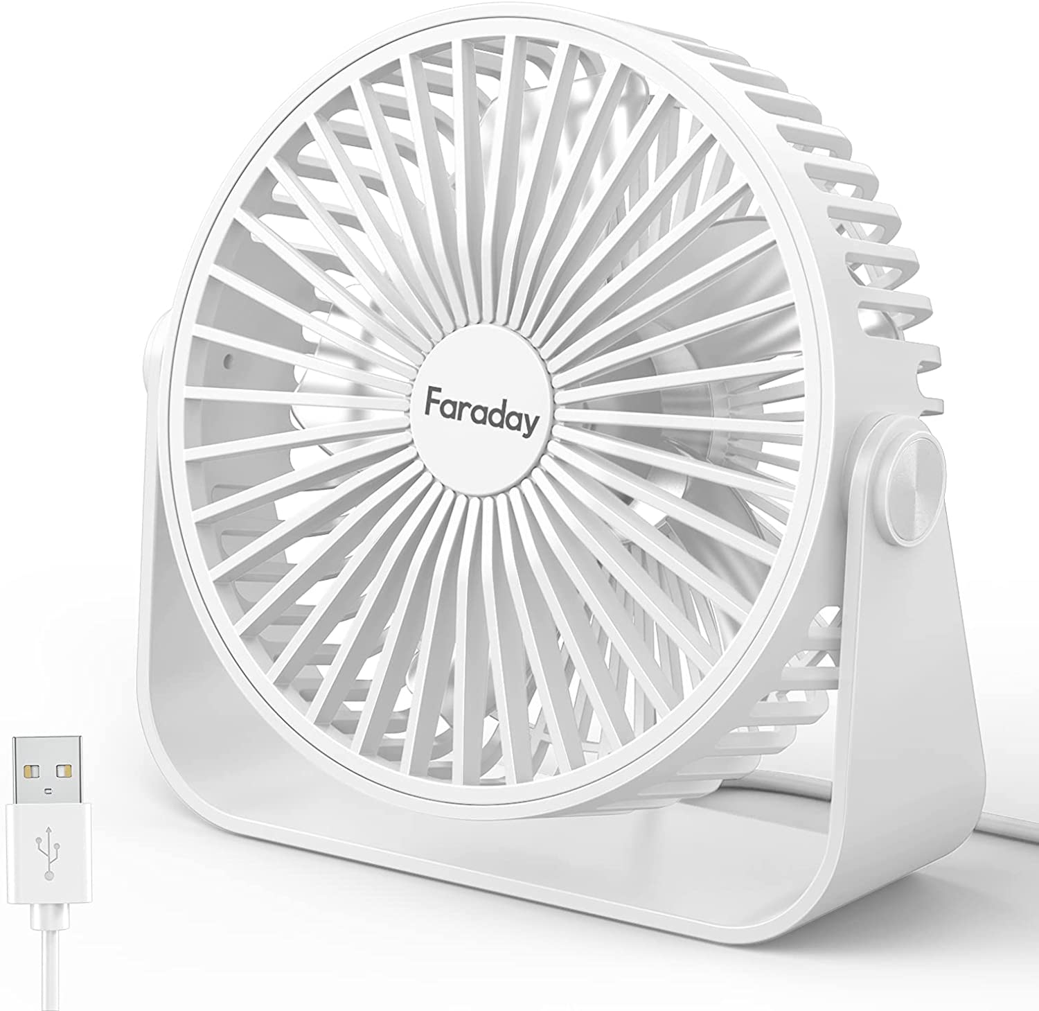 USB Desk Fans 5 Inches Portable Table Fans 360° Head Rotation Small ...