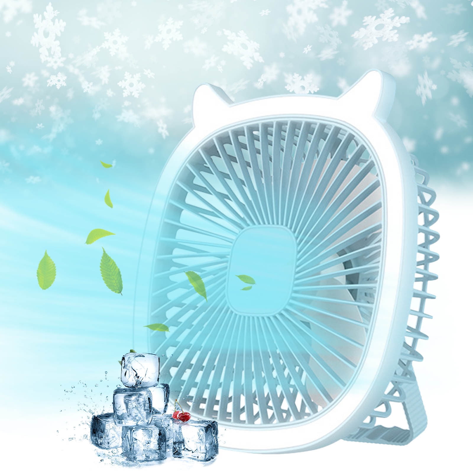 USB Desk Lamp Fan with Night Light, 3-Speed Adjustable, Wall Mountable ...