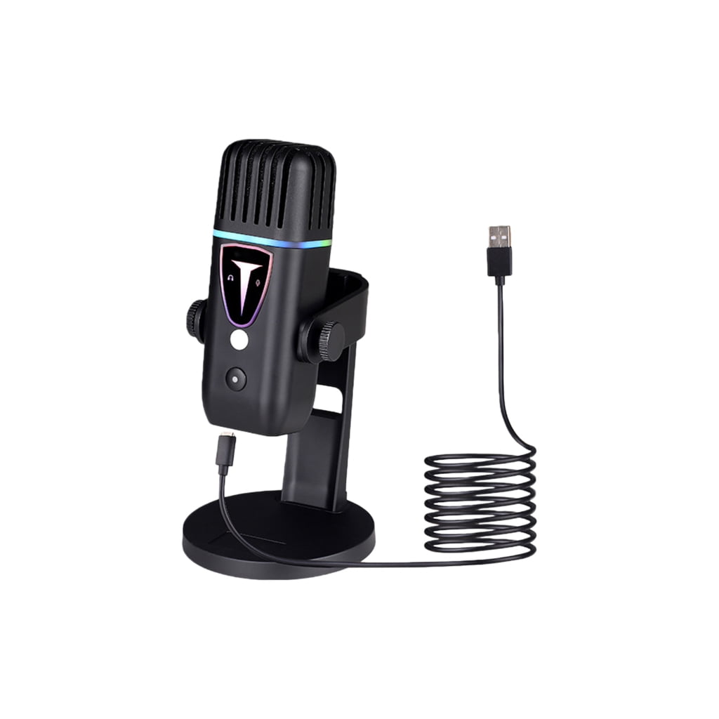 USB Desktop Condenser Microphone Sound Card Noise Cancellation Phone ...