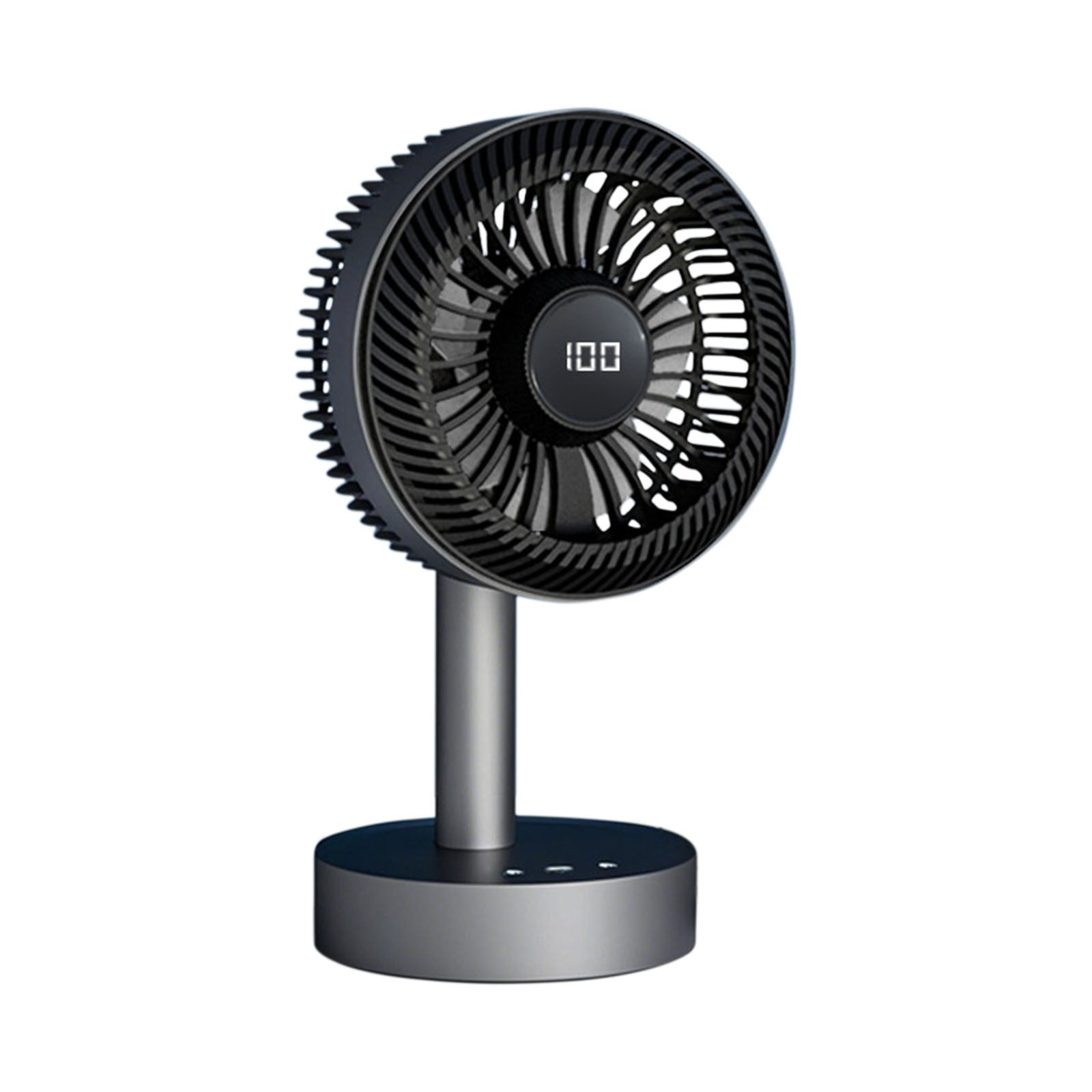 USB Desktop Fan - 100-Speed Adjustable with LED Display, 2000mAh ...