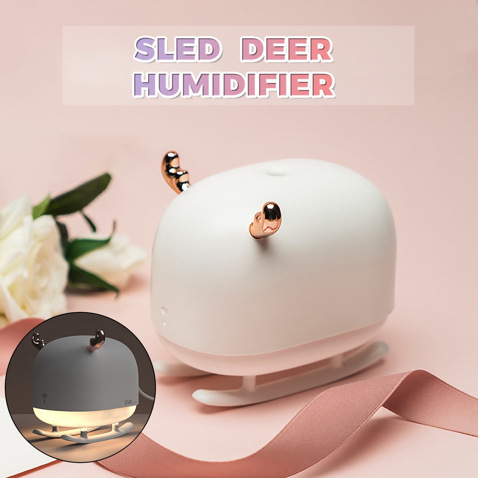 USB Desktop Humidifier and Night Light | Cool Mist Air Purifier for ...