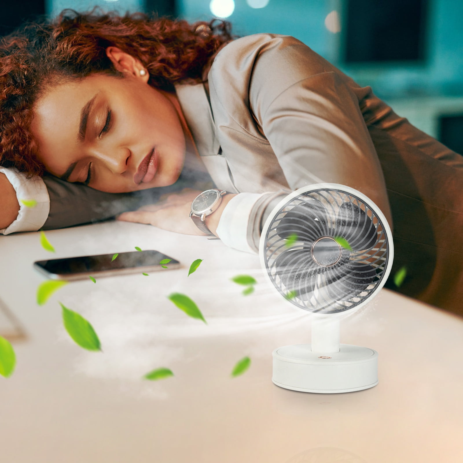 USB Desktop Mini Fan - 3 Speed Portable & Silent Office Fan for,Compact ...