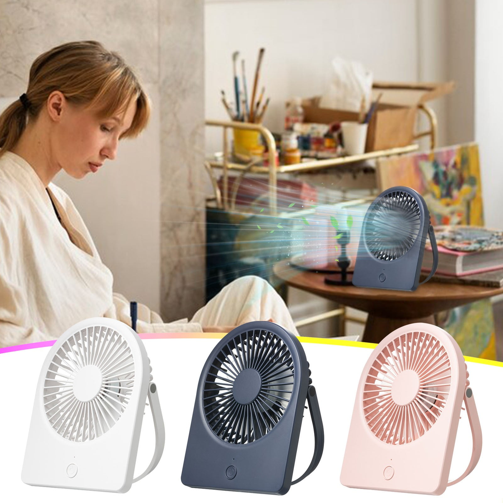 USB Desktop Mini Fan | Silent Small Portable Table Fan with Powerful ...
