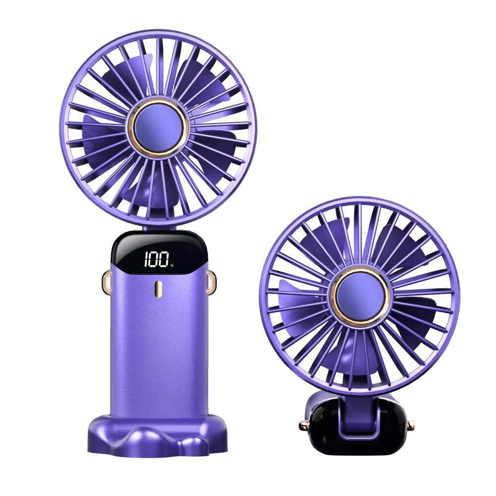 USB Desktop Small Fan Mute Handheld Electric Fan Digital Display ...