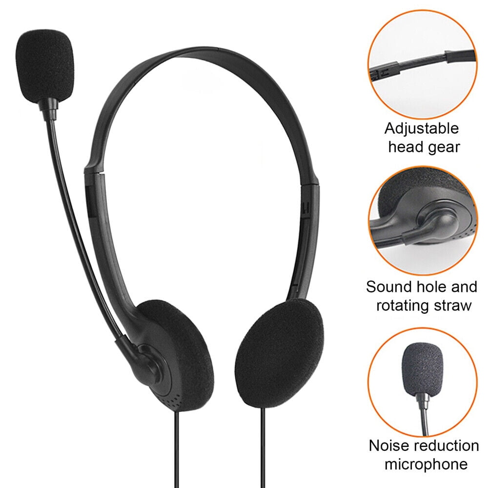 USB Dual Headset with Adjustable Microphone Noise Cancelling and Volume ...