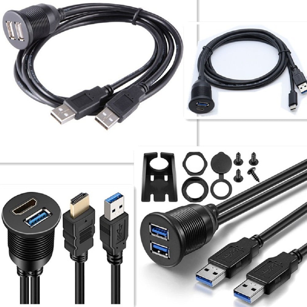 USB Dual Port Car Waterproof Cable for HDMI Connector RJ45 Network 10A ...