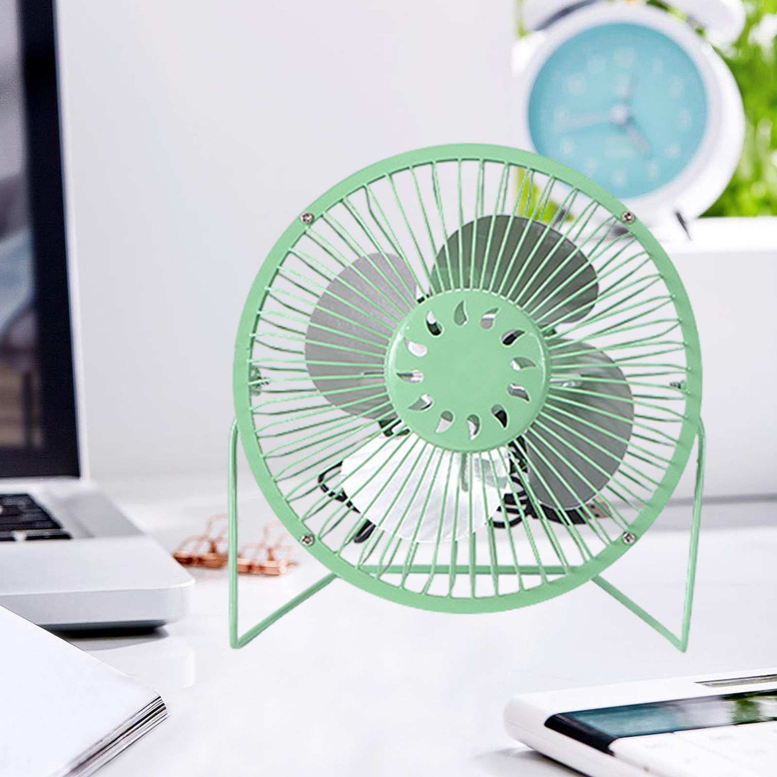 USB Ear Fan, Rechargeable Desktop Fan, Large Wind Power, Streamlined ...