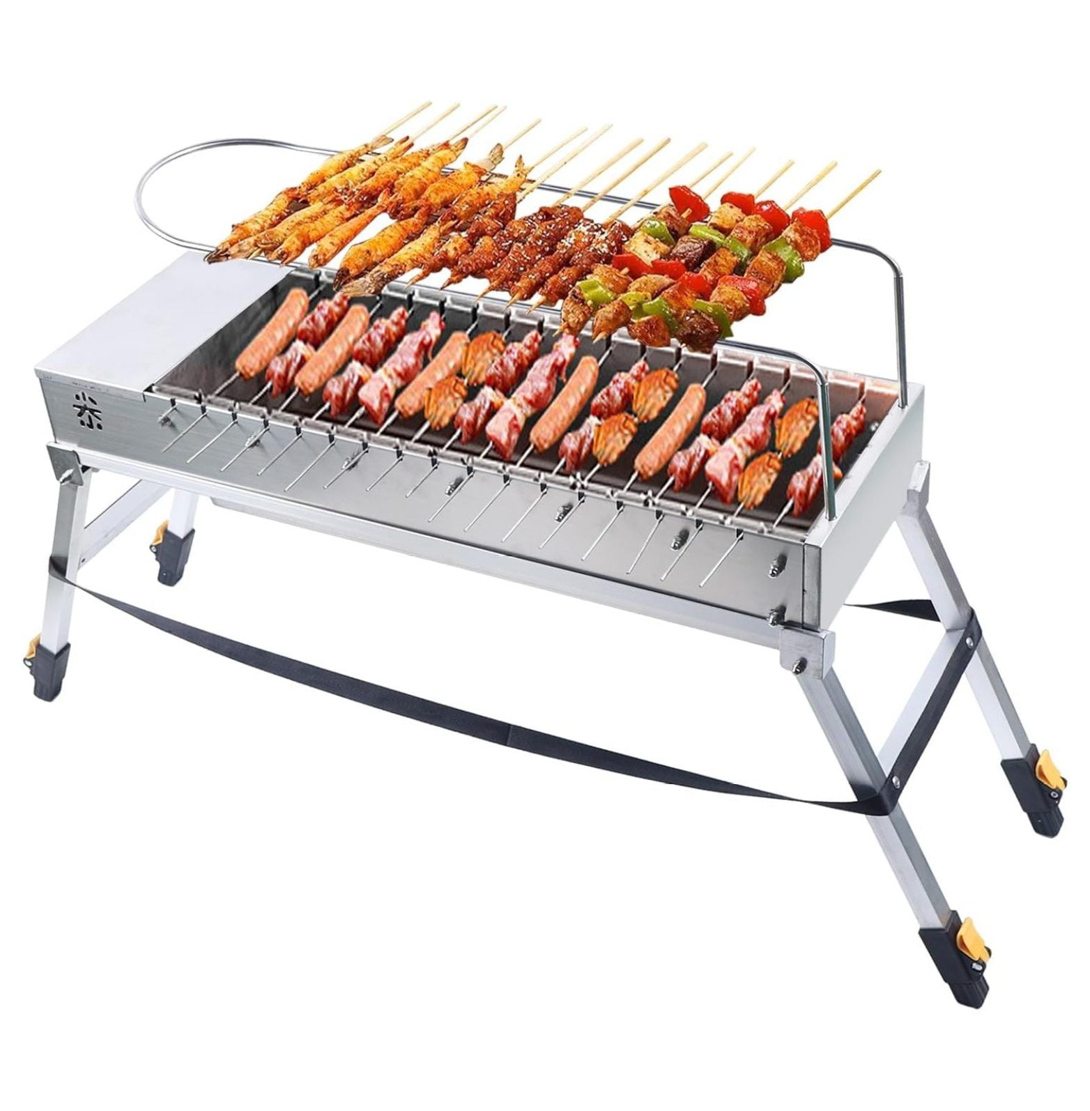 USB Electric Charcoal Grill Automatic Rotating Barbecue Grill Stainless ...