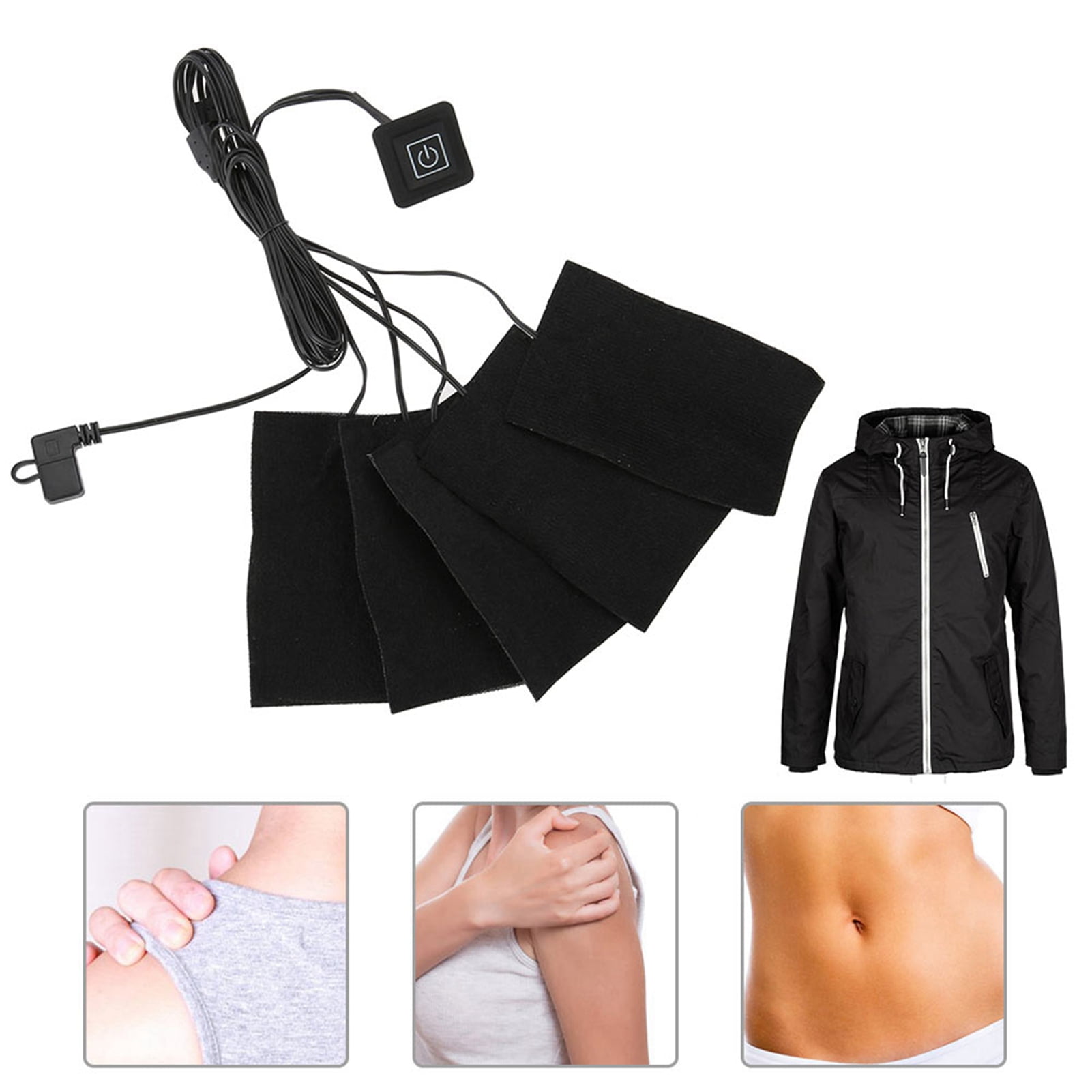 USB Electric Cloth Heater, USB Heating Pad for Coat, Five Portable ...
