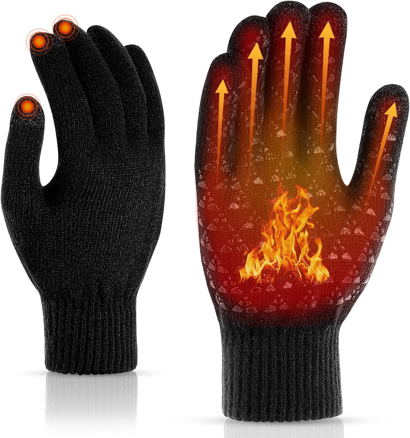 USB Electric Heated Gloves, Hand Touch Screen Adjustable Winter Gloves ...