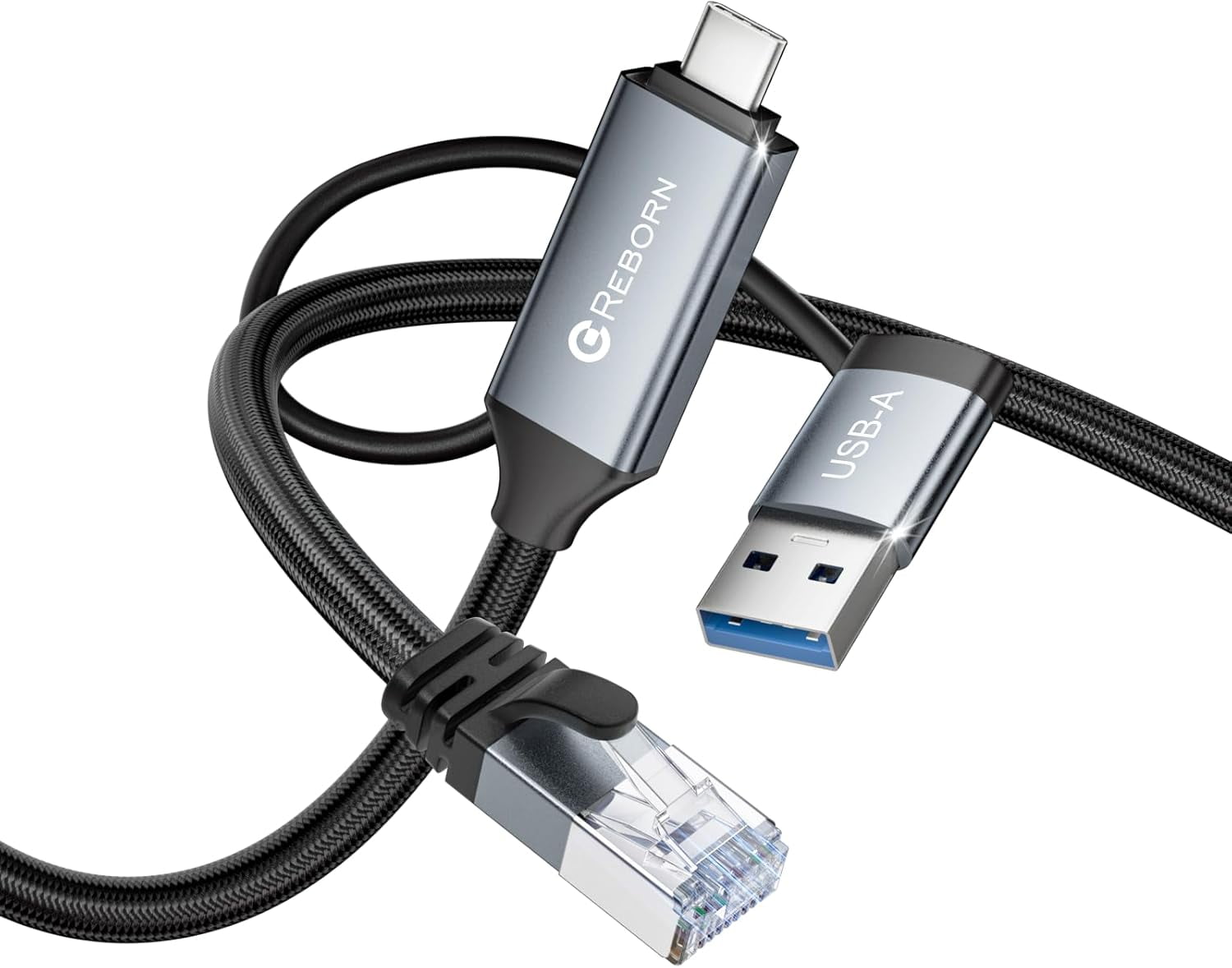 USB to Ethernet Cable 10 FT, USB C Gigabit Ethernet LAN Cable ...