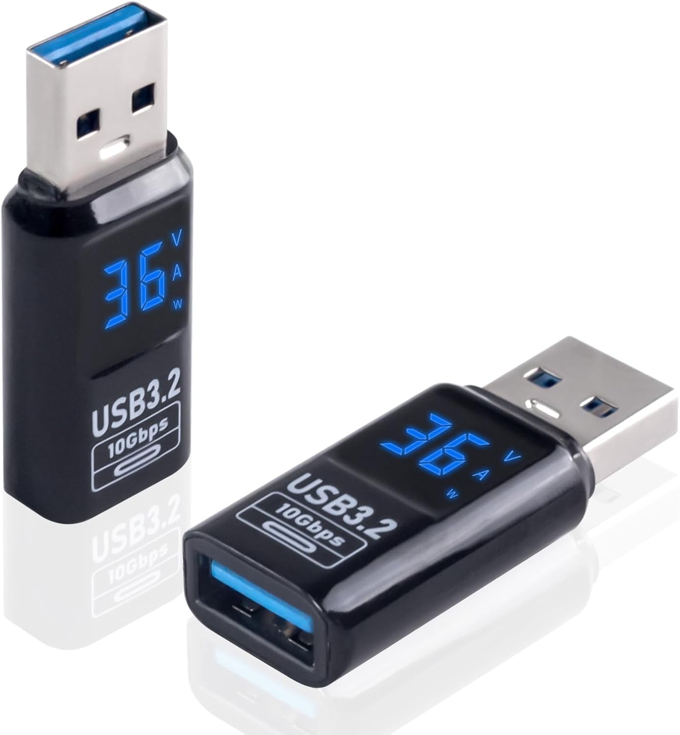 USB Extender Adapter with LED Wattage Dispaly, USB Extension Cable ...