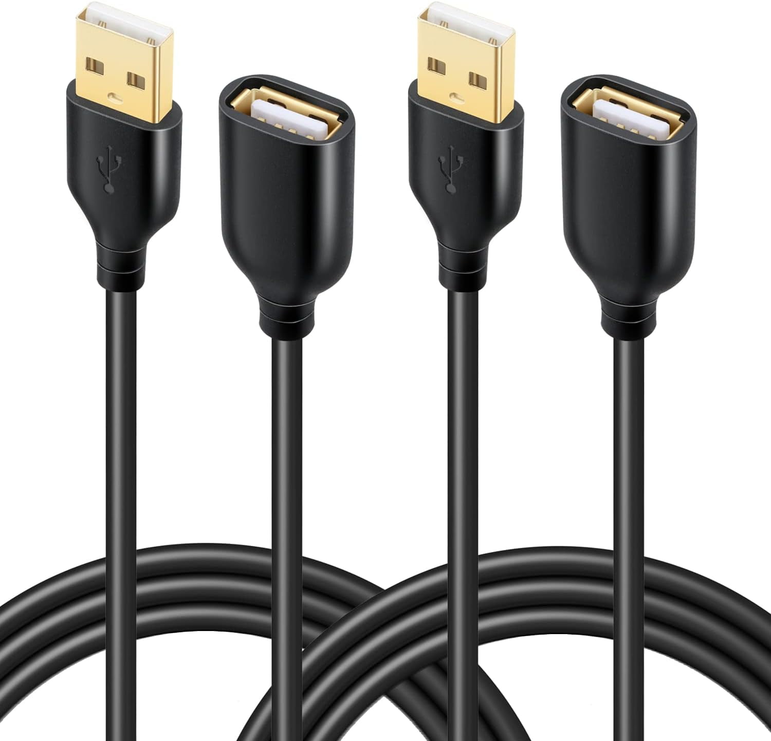 USB Extension Cable, 2-Pack 10ft/3m USB 2.0 Type A Male to A Female ...