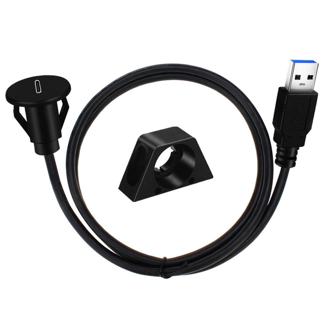 USB Extension Cable for Car Dashboard with Panel Mount, Type A Male to C Female Socket Connector ...