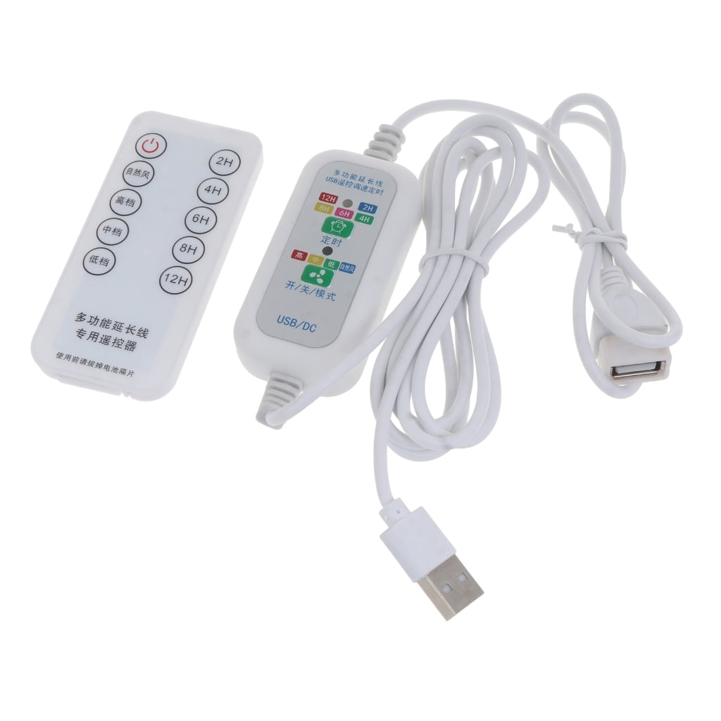 USB Extension Switch Power Cable with Remote Control 2-12 Hour Timing 4 ...