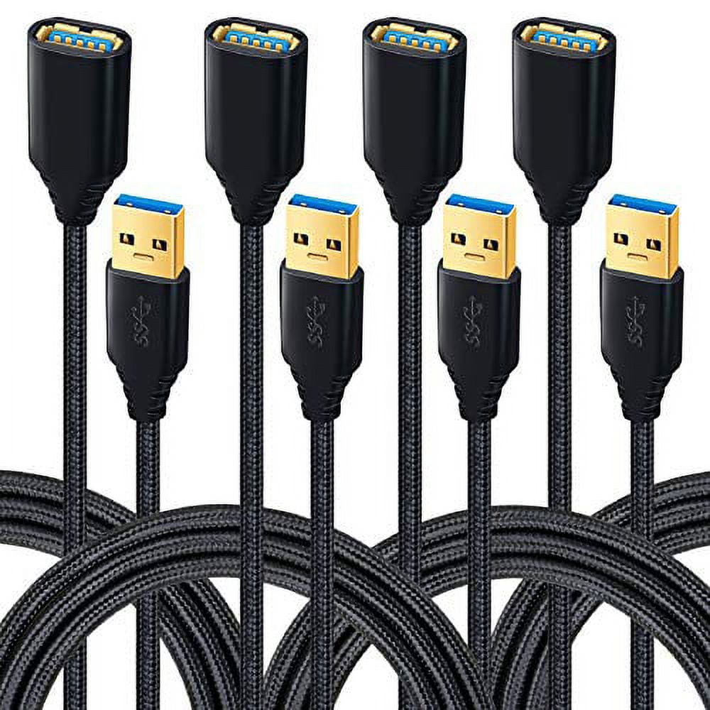 USB Extensions, Besgoods 4-Pack 6ft USB 3.0 Extension Cable Braided USB ...