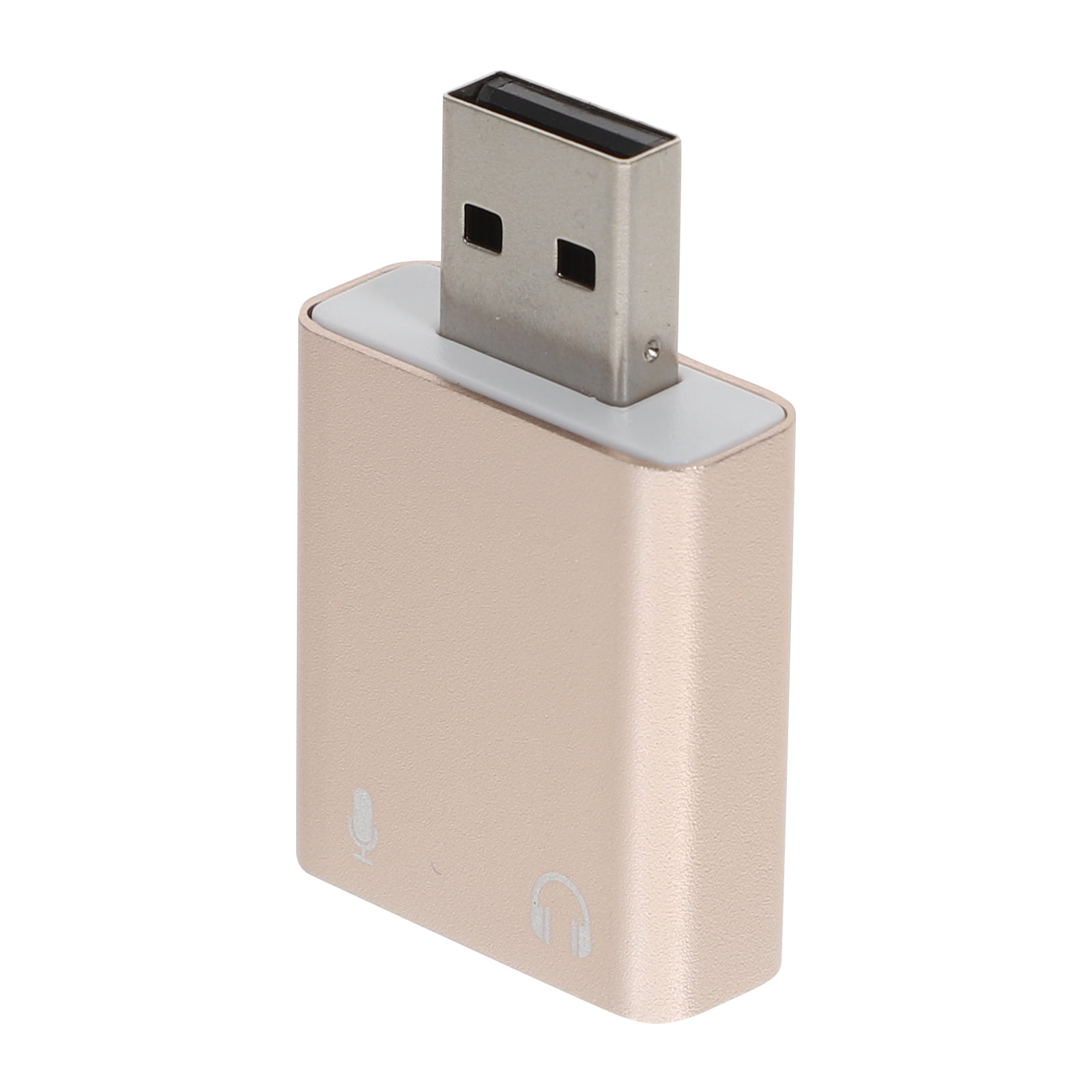 USB External Sound Card to Audio Jack Adapter Headphone Adaptor Golden ...