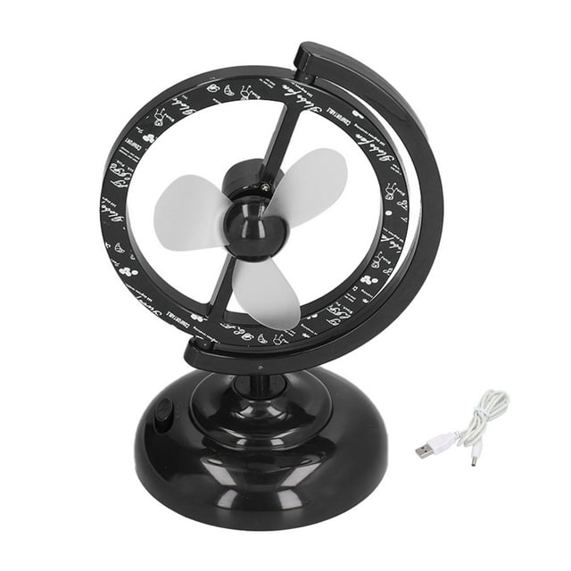 USB Fan Black Mini 90 Degree Free Rotation Strong Wind Cooling ...