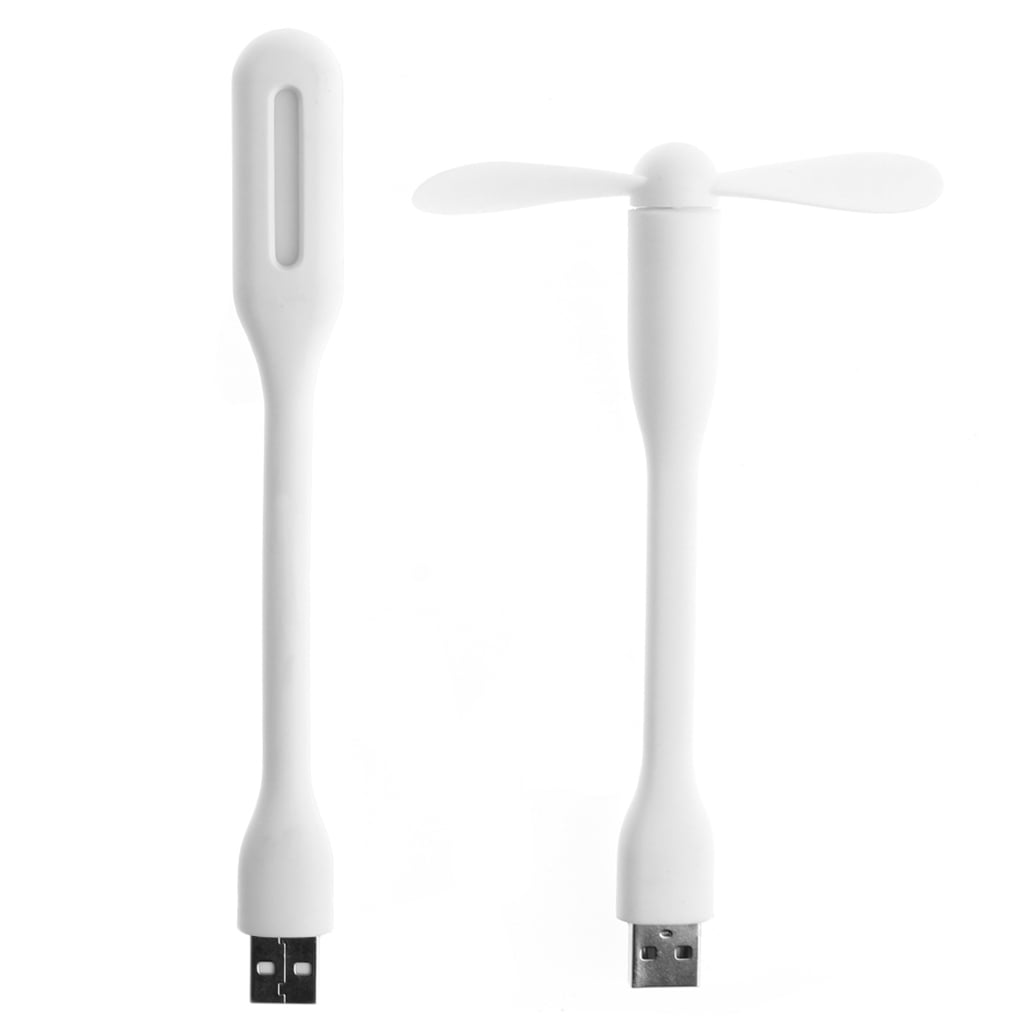 USB Fan Flexible Portable Mini Fan USB 5V Fan with USB LED Light Lamps ...