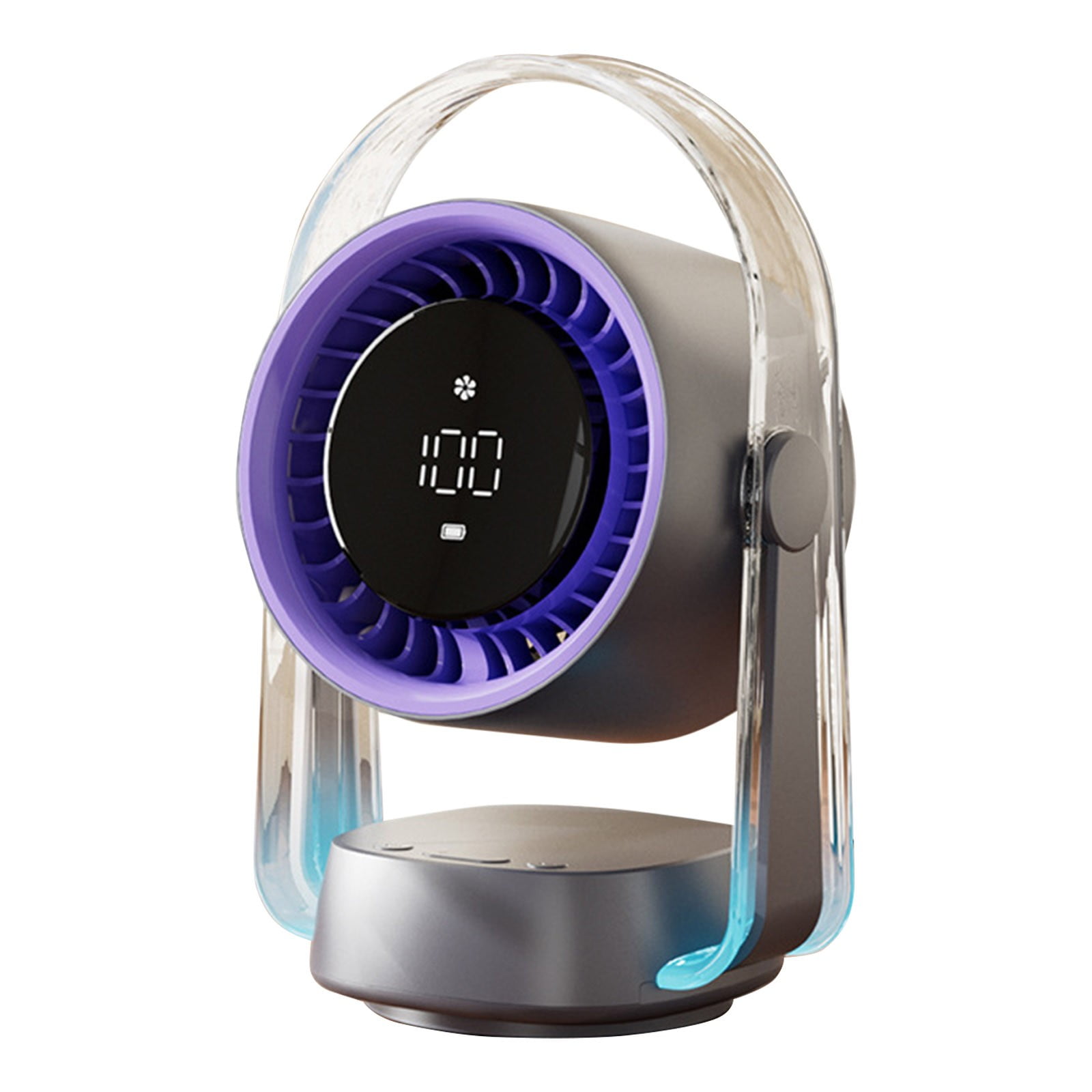 USB Fans Desk Fan Strong Airflow 100 Speeds Quiet Digital Display ...