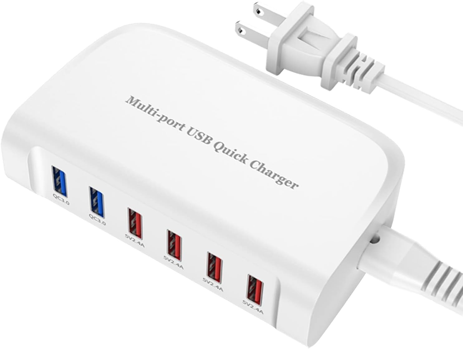 USB Fast Charger, 6-Port Portable Charging Station, Suitable for ...