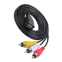 1pc USB Male Plug To 3 RCA Female Adapter Audio Converter Video AV A/V ...